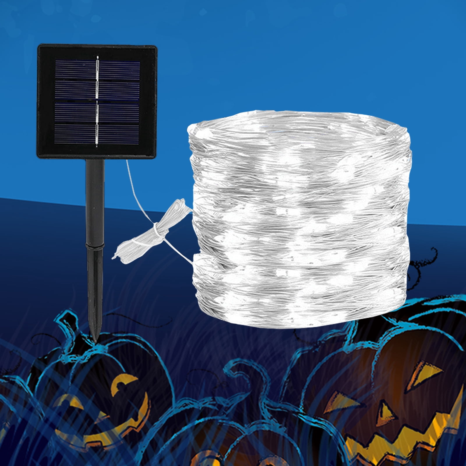 200 LED Solar String Lights(72ft) Copper Wire Solar Powered Lights ...