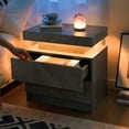 Cubehom Elegance Collection Nightstand: LED End Table with 2 Drawers ...