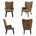 AVAWING Gold Rustic Accent Chair, Tufted Wingback, Rubberwood Legs ...