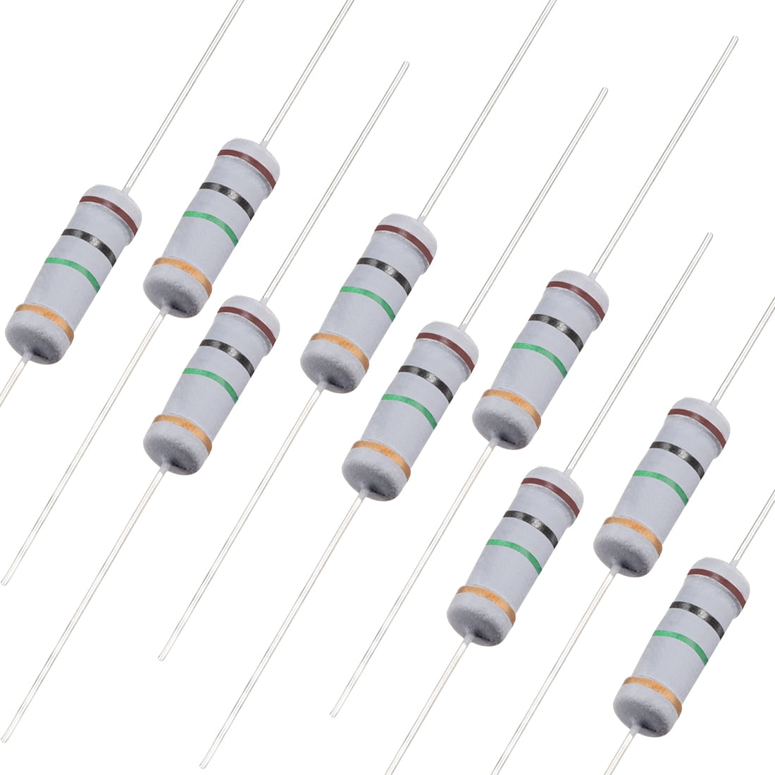 100pcs 1W 1M Ohm Carbon Film Resistor 5% Tolerance 4 Color Bands ...