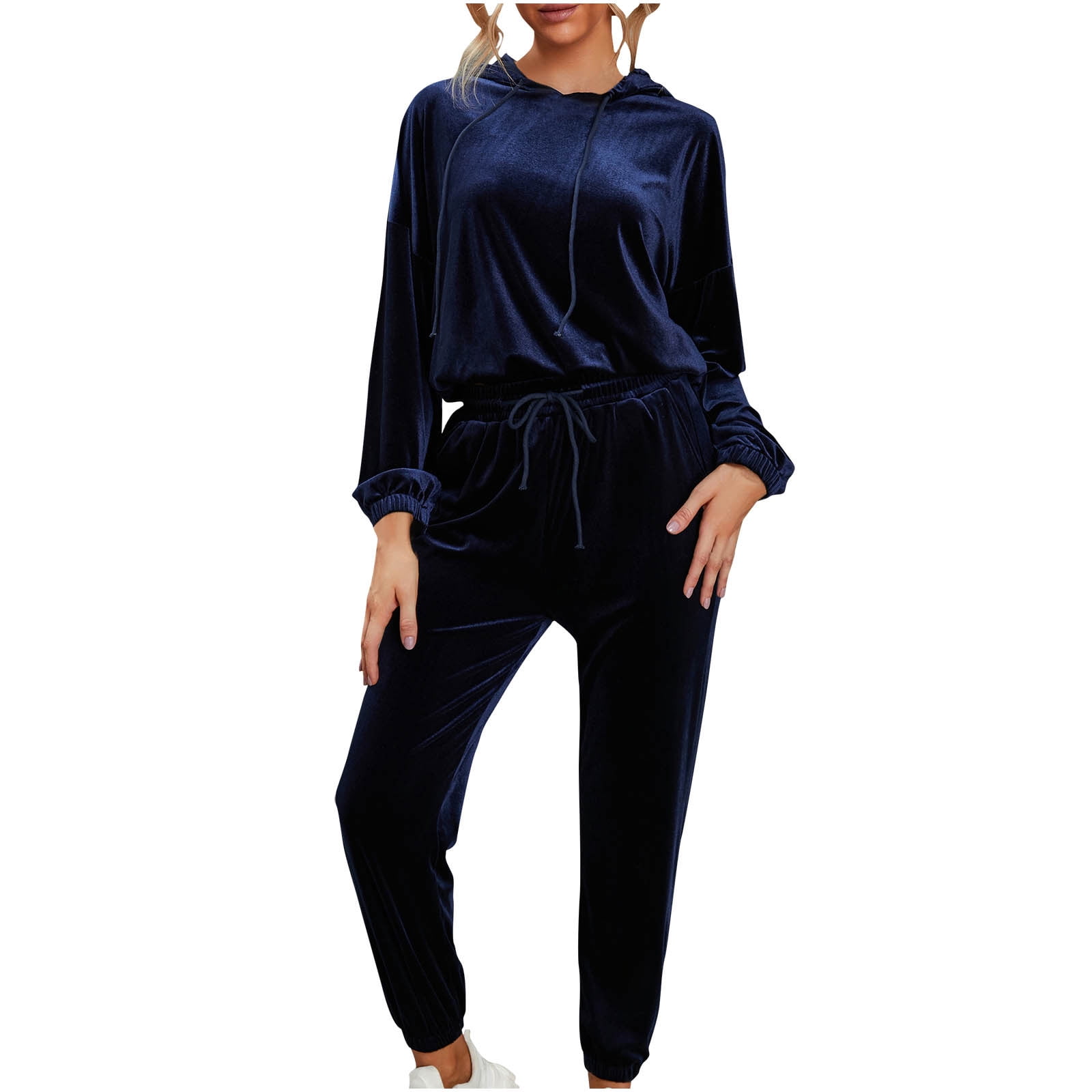 Vekdone 2023 Clearance Velour Tracksuits Women Velvet Sweatsuits 2
