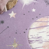 SAFAVIEH Carousel Kids Planets and Stars Area Rug, Purple/Orange, 8' x ...