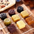 Milue 100g Mooncake Mold 4 Flowers Stamps Round Barrel Hand Press Moon ...