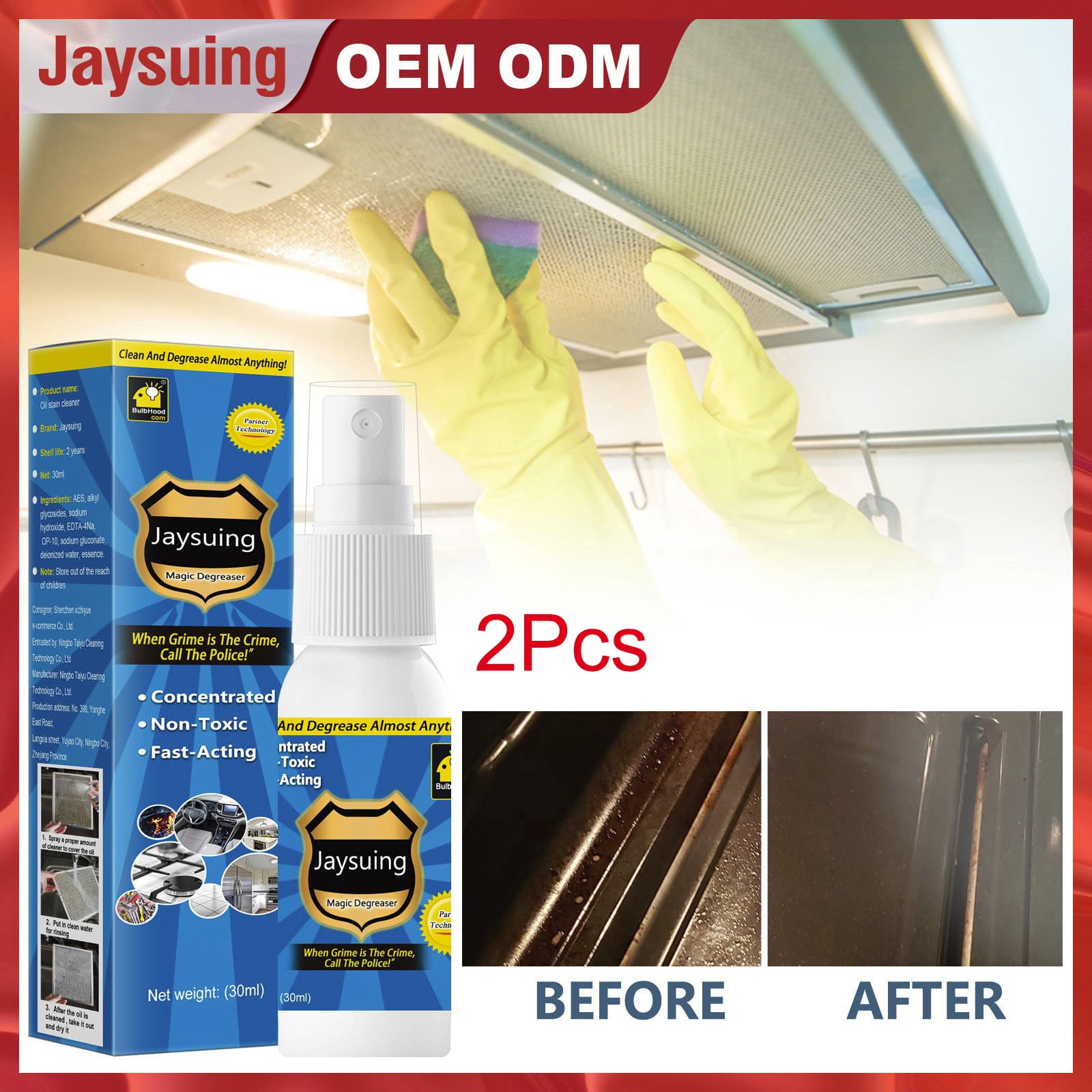 Clean 30ml Boxed Grease Cleaner - 2 Bottles Grease Cleaner Household ...