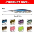 6Pcs Soft Lures Floating Baits Artificial Swimbaits Needle Tail ...