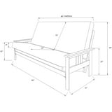 Homestock Handmade Home Butternut Finish Futon Frame Set with Mattress ...