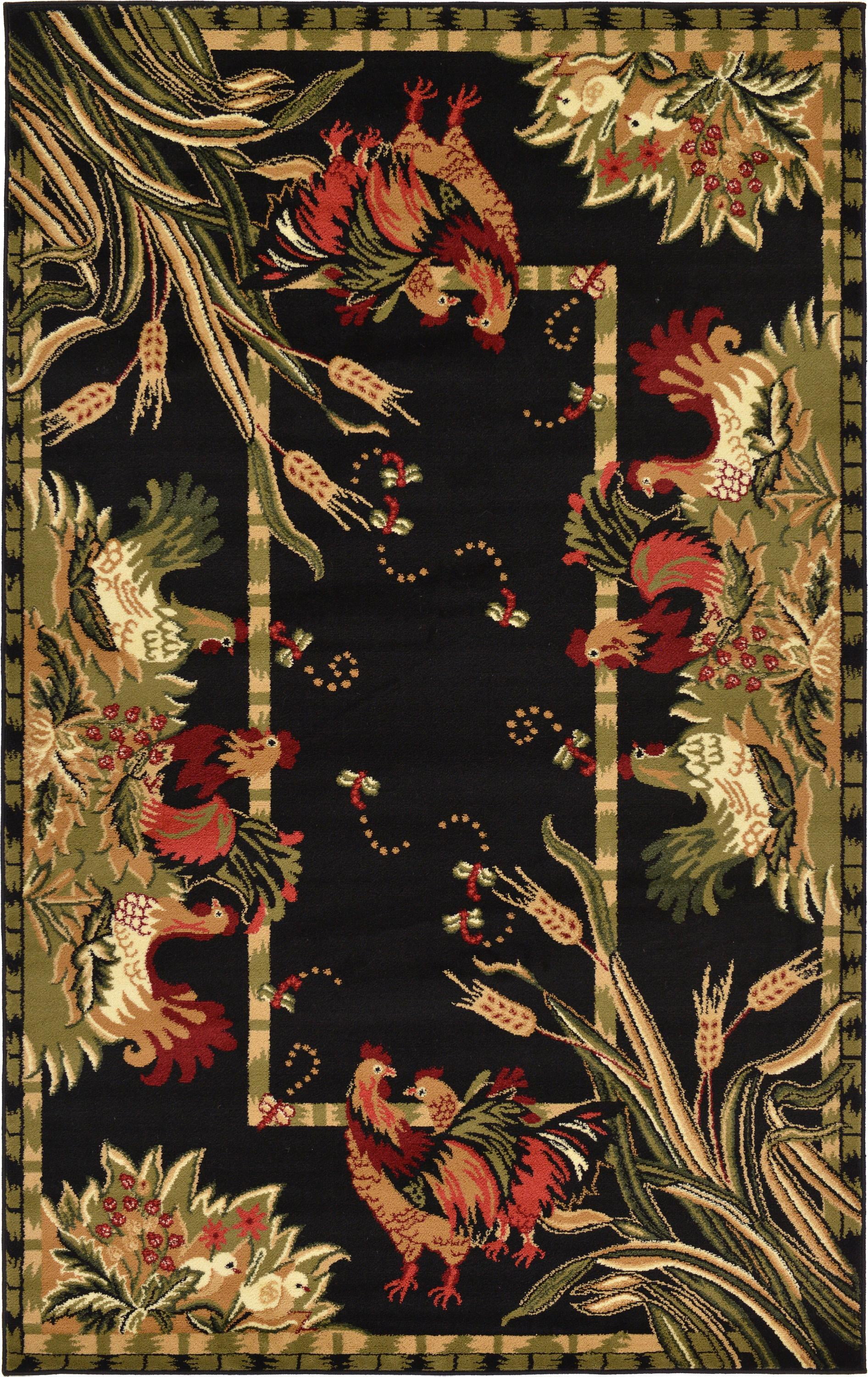 Unique Loom Farm Barnyard Contemporary Animal Print Area Rug or Runner ...