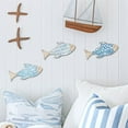 3Pieces Wooden Fish Wall Art Hanging Figurines Coastal Farmhouses ...