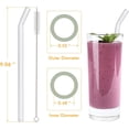 [10 Pcs] Reusable Bent Boba Glass Straws - 9" x 14 mm Extra Wide Clear ...