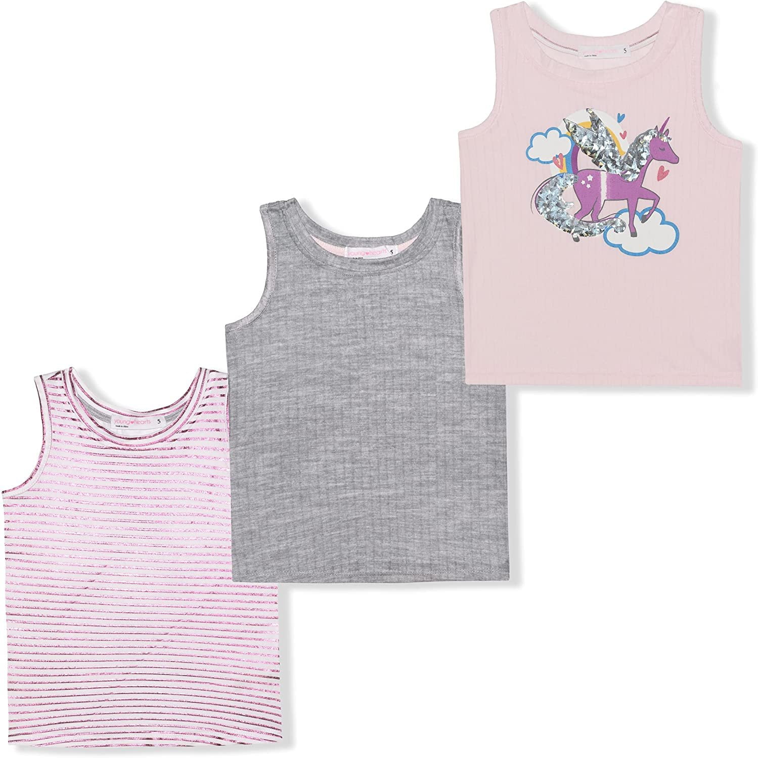 Young Hearts Girls 3 Pack Tanks, Toddler - Walmart.com