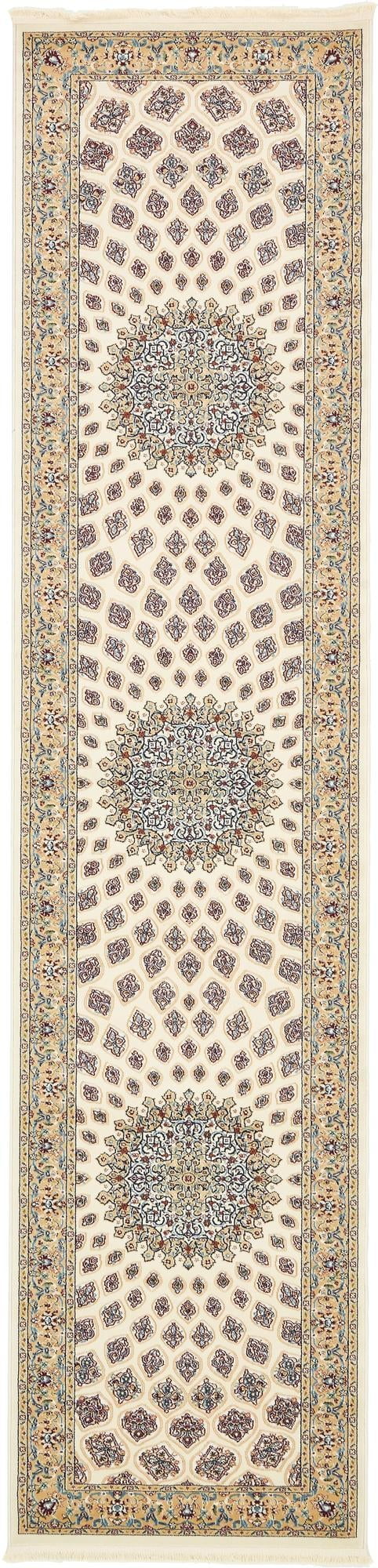 Rugs.com Rabia Collection Rug – 3' x 13' Runner Ivory Low Rug Perfect ...