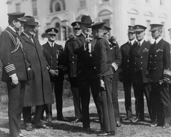 Print: President Coolidge Decorating Henry Breault Of The Submarine 0-5 ...