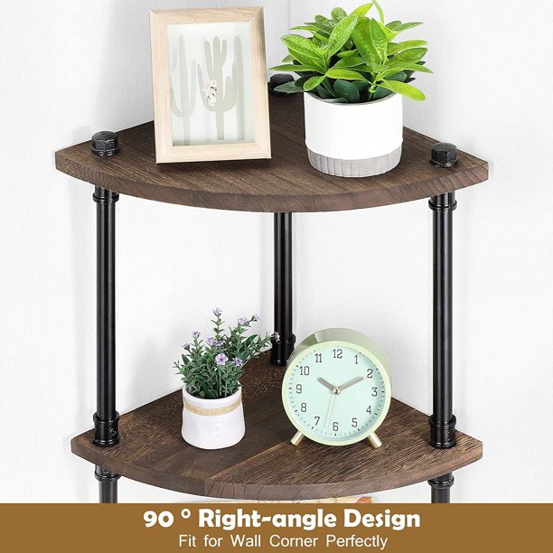 Industrial 3 Tier Corner Shelf Book Storage Display Shelves Rack Free ...