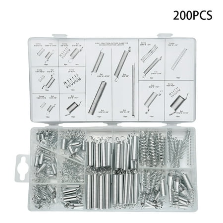 200Pcs Springs Assortment Set Portable Hardware Tool Extension Tension ...