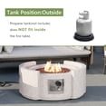 COSIEST Outdoor Terrazzo White Faux Stone Propane Fire Pit Table ...