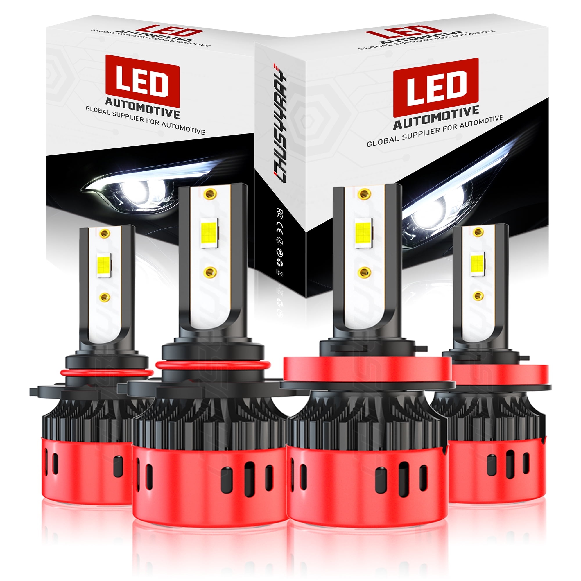 LED Headlights 12V 9005&H11/H8 LED Light Bulbs HI/Lo Kit 12000LM 6000K ...