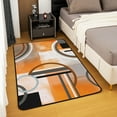 Burnt Orange Area Rug 5x7 for Bedroom Living Room,Geometric Black Gray ...