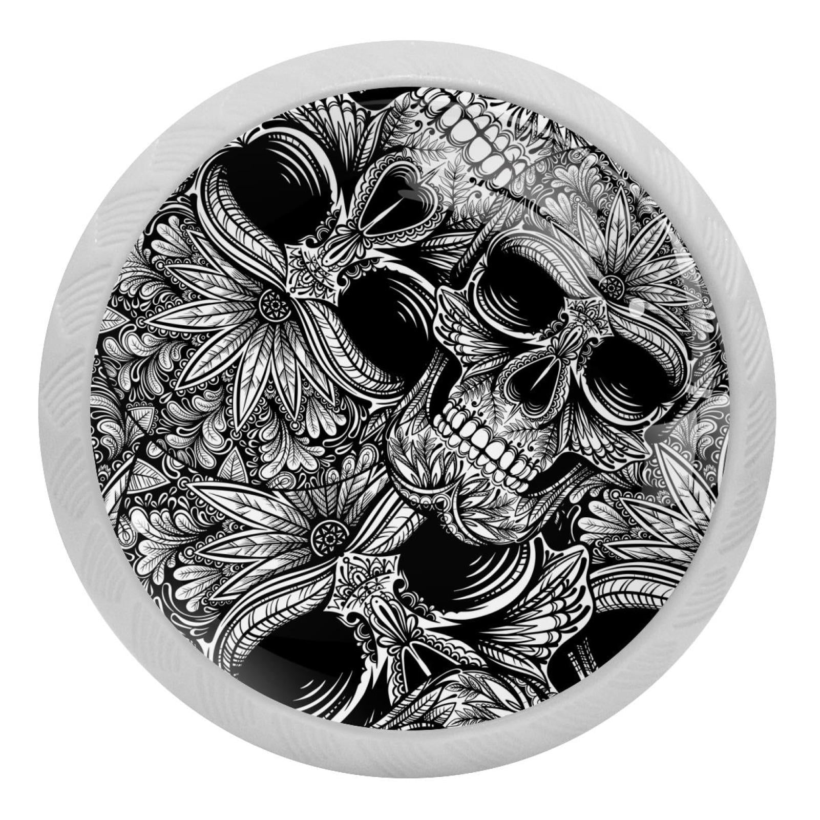 4PCS Round Skull Cabinet Fluorescence Knob Glowing in the Dark ...