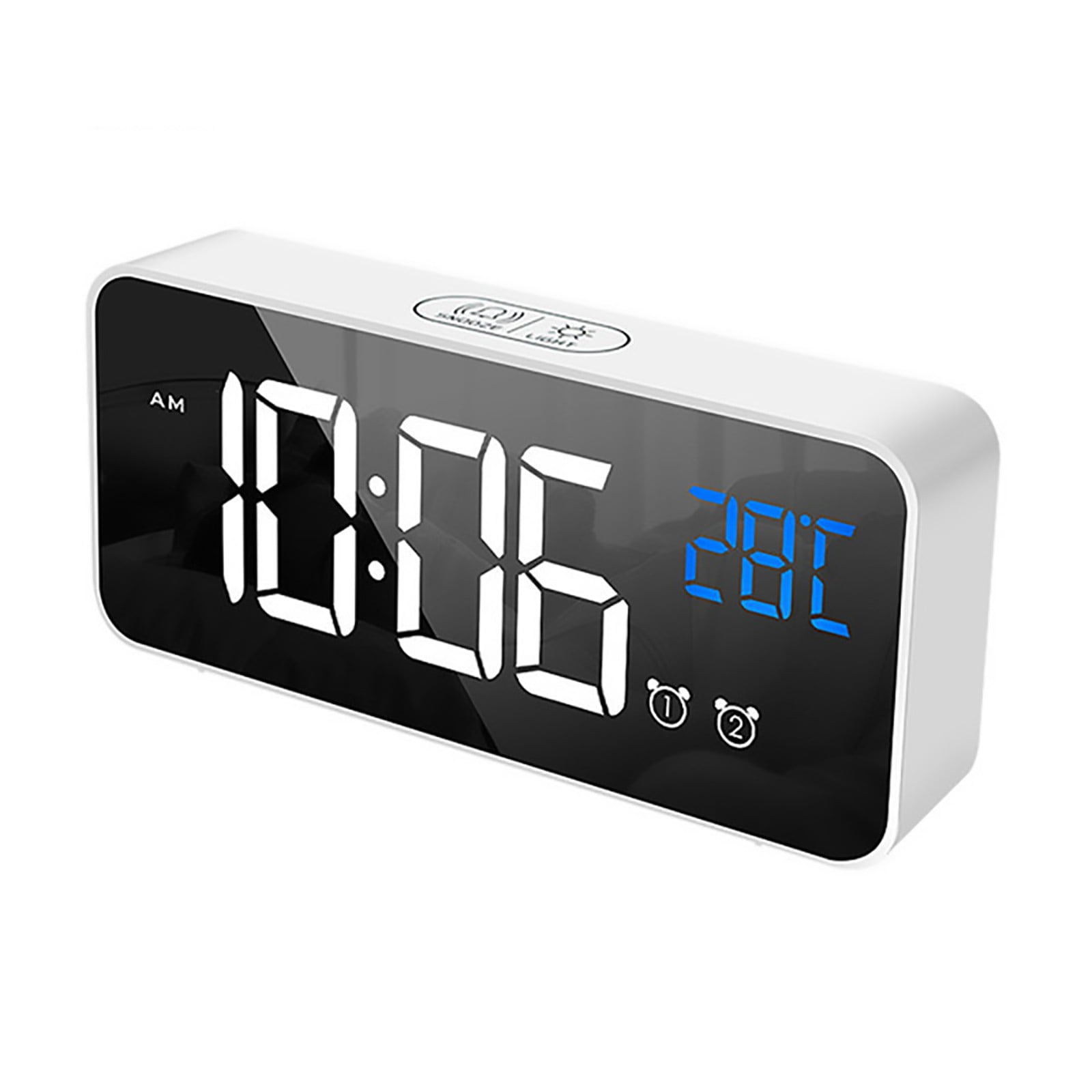 Yohome Modern Smart LED Digital Alarm Clock LED Display Mirror Clock ...
