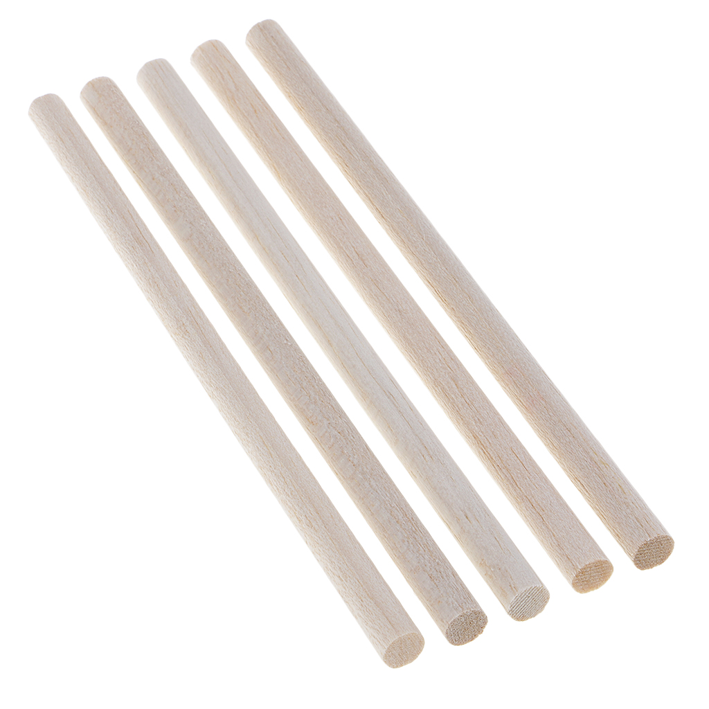 Balsa Wood Unfinished Wood Round Stick Dowel Rod 5 Pieces 200mm ...
