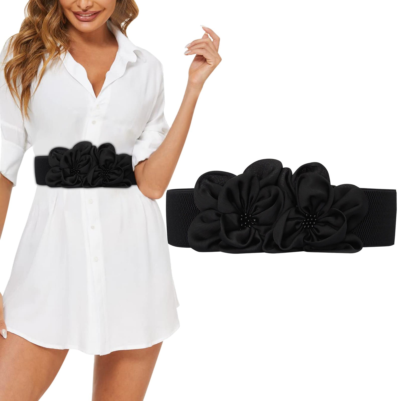 Click here for Endives Belt Womens Chiffon Flower Decorative Belt... prices