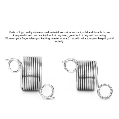 Khall Knitting Thimble, Knitting Finger Ring,2Pcs Stainless Steel ...