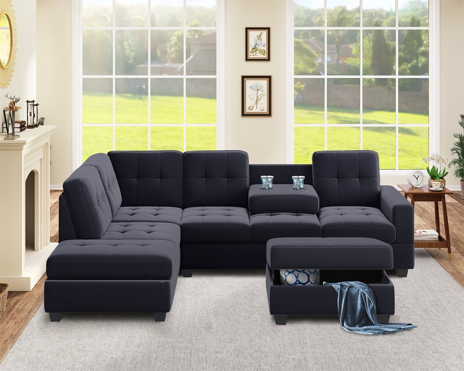 Convertible Sectional Sofa Bed W Chaise | Cabinets Matttroy