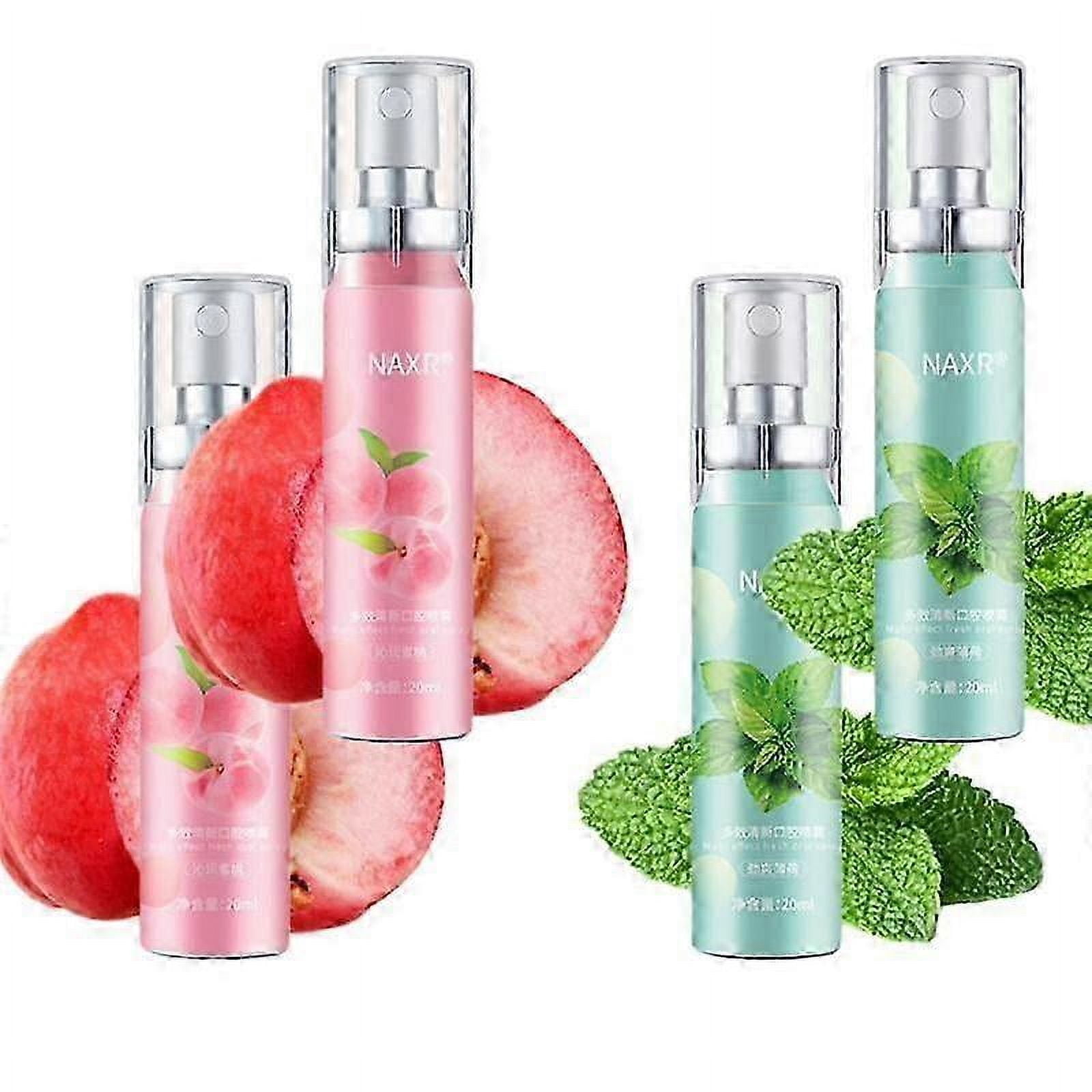Spray para aliento fresco Yuxing 20 ml paquete de 4 melocotón menta ...