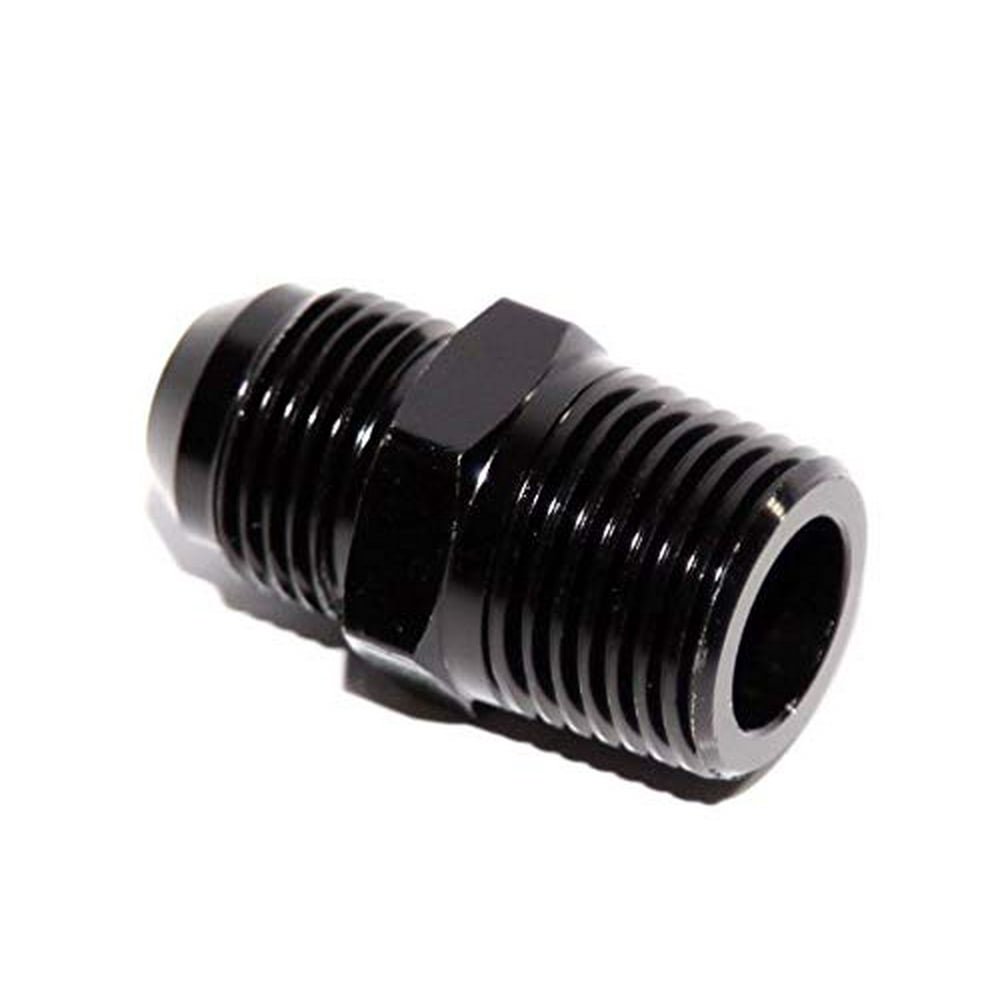 8AN AN-8TO 1/2" NPT Male Thread Aluminum Anodized Fitting Adapter BLACK ...