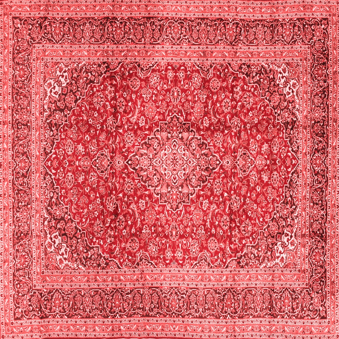 Ahgly Company Indoor Square Medallion Red Traditional Area Rugs, 6 ...