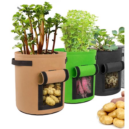 Lepai Potato Plant Bags, 3 Pack 7 Gallon Plant Growing Bags/Aerating ...