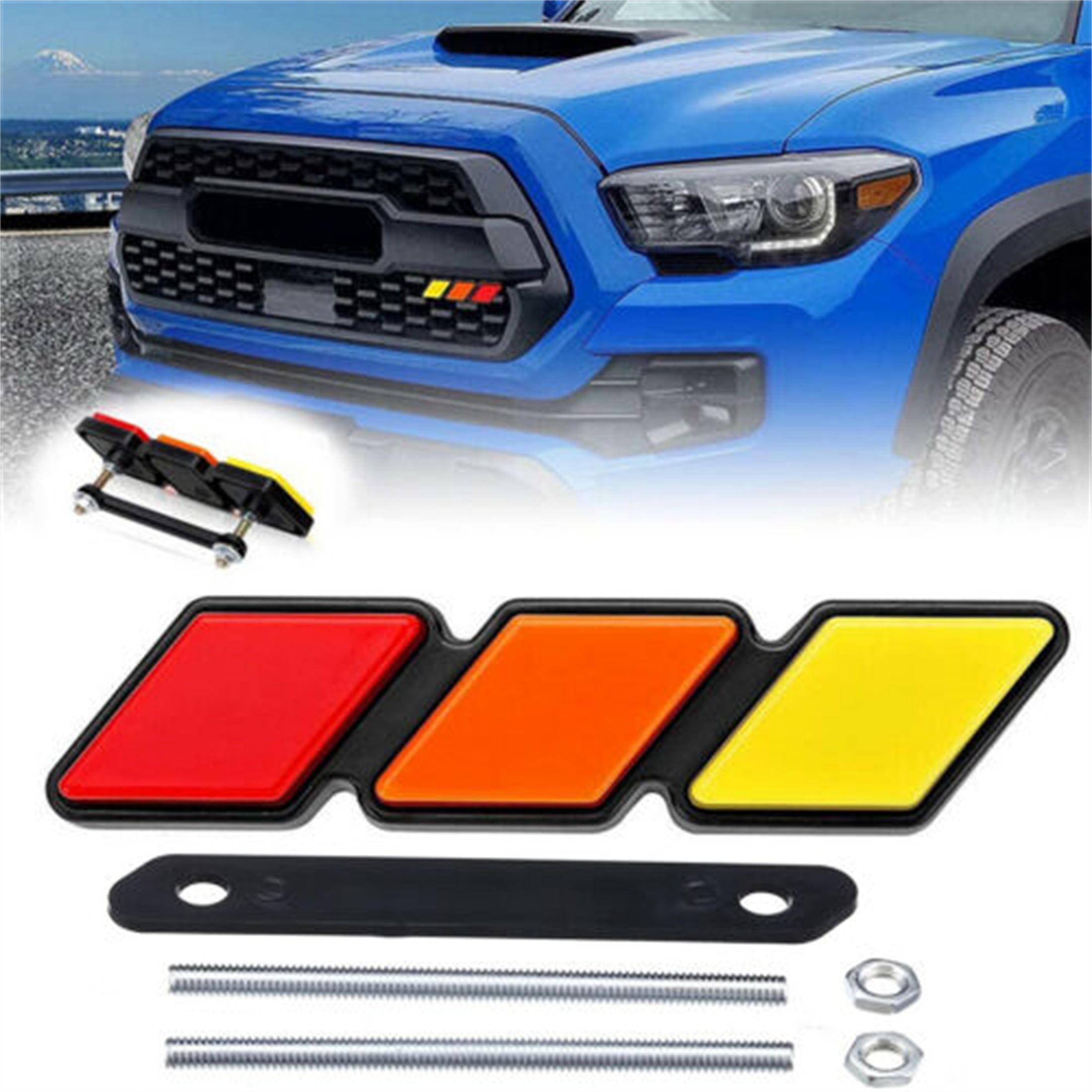 Tri-color 3 Grille Badge emblem For 2018-2021 Toyota Tacoma 4Runner ...