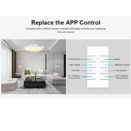 IFan03 LED Wi-Fi Ceiling Fan And App ewelink Light Controller Support ...