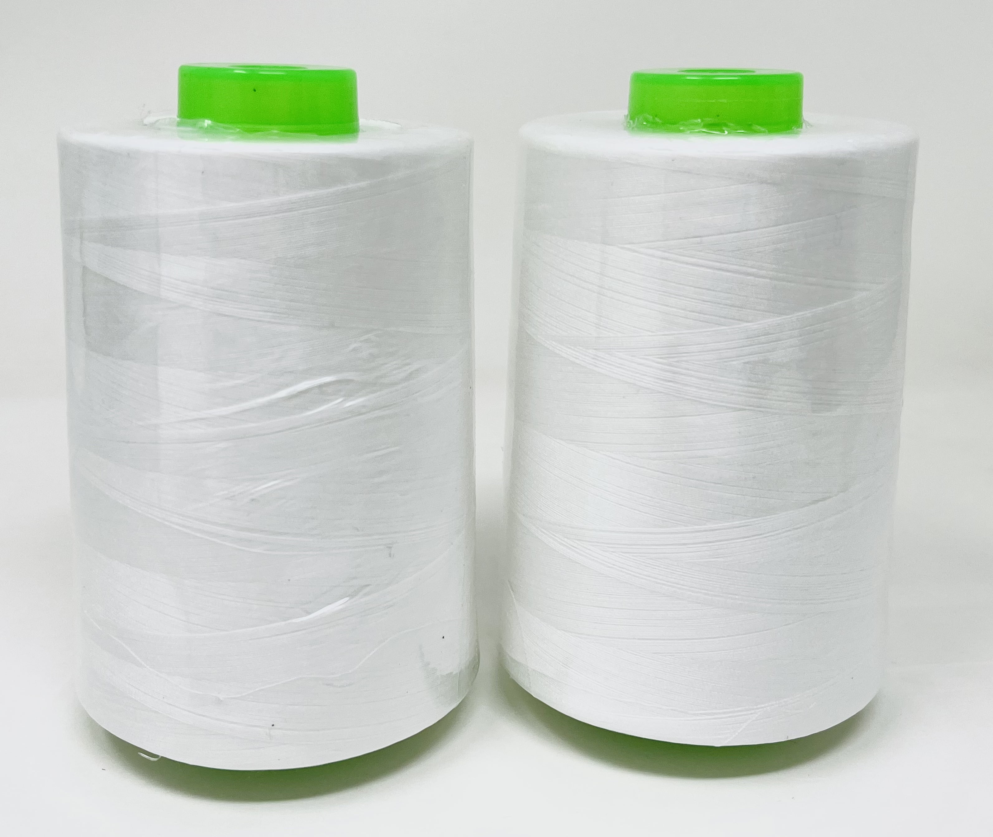 RockDaMic 2 Pack of 6000 Yards (Each) White Serger Cone Thread All ...