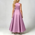 BFHHYA Flower Girls Dress Flowy A Line Swing Sleeves Maxi Dresses ...