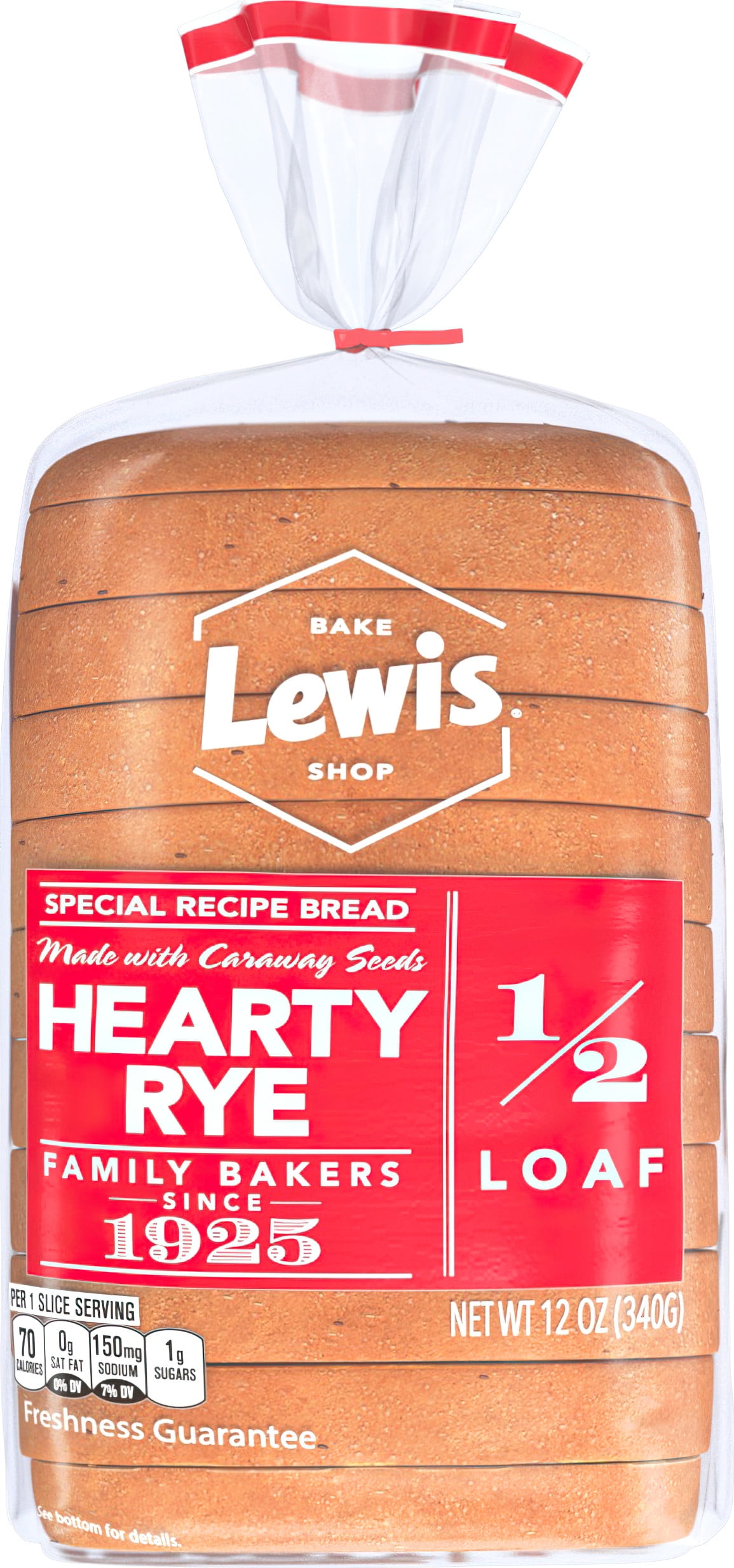 Lewis Bake Shop Hearty Rye Half Loaf Bread, 1/2 Loaf, 12 oz - Walmart.com