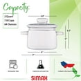 Simax Glassware 2 Quart Glass Pot With Lid, Heat Resistant Handles ...
