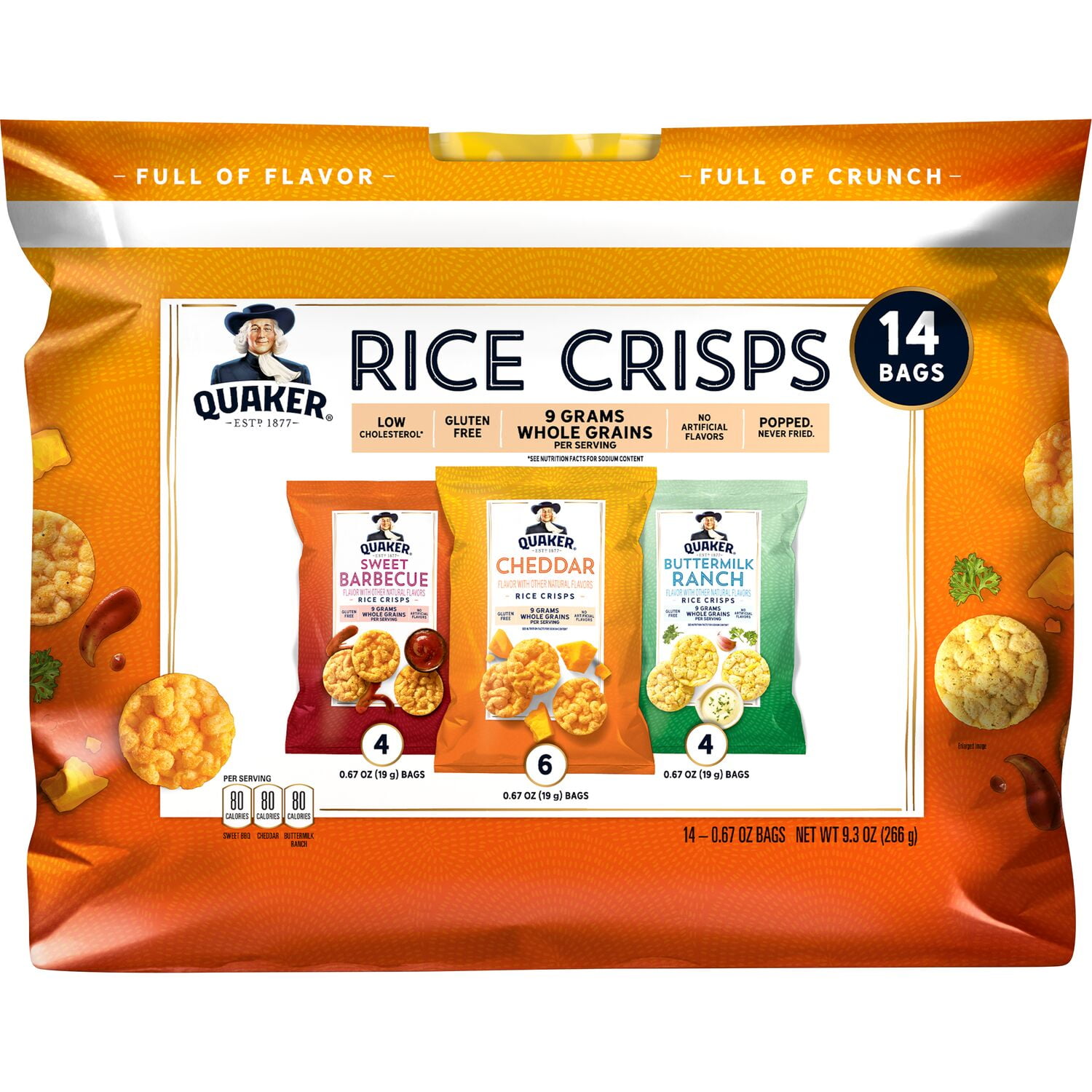 Quaker Rice Crisps, Savory Variety Pack, Gluten Free, 14 Count ...