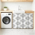 Black Concentric Diamond Cabinet Curtains for Kitchen 10"W x 11"L ...