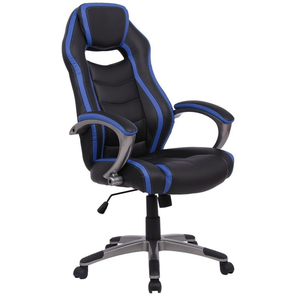 Racing Style High Back Bucket Seat Gaming Chair - Blue - Walmart.com ... Racing Style High Back Bucket Seat Gaming Chair - Blue - Walmart.com ...