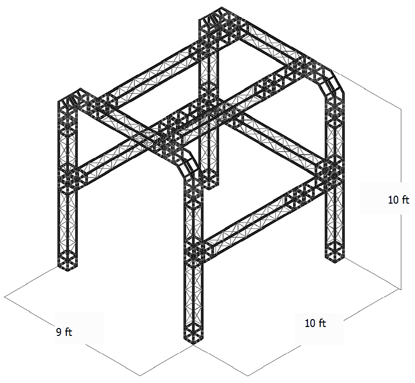 Trade Show Booth Trusses DJ Stage 9ftx9ftx10ft Metal Black Truss box ...
