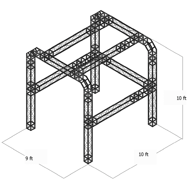 Trade Show Booth Trusses DJ Stage 9ftx9ftx10ft Metal Black Truss box ...