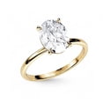 18k Rose Gold Diamond Womens Ring IGI Certified Oval Lab Grown 2 Carat ...