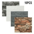 10PCS 3D Wall Stickers Brick Pattern Self-Adhesive XPE Foam Fake Tile ...