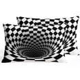 Abstract Plaid Pillow Covers Set of 2, Twisted Black White Checkerboard ...