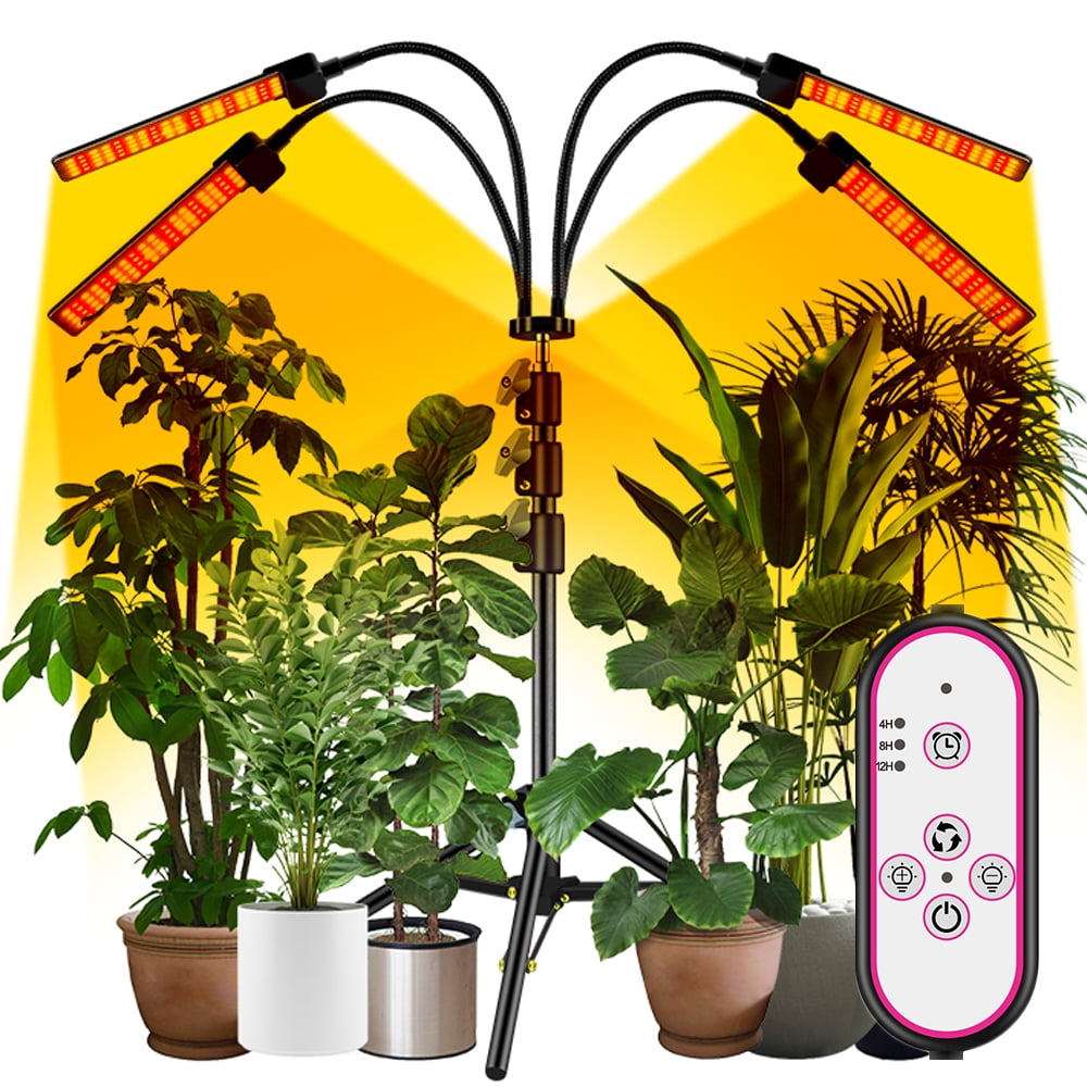 LED Full Spectrum Grow Lights for Indoor Plants with Timer , 4/8/12H ...