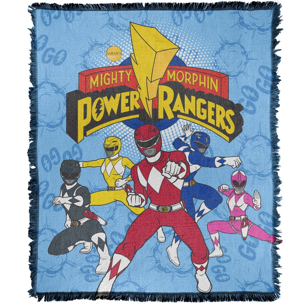 Power Rangers Blanket, 50'x60' Go Go Woven Tapestry Cotton Blend ...