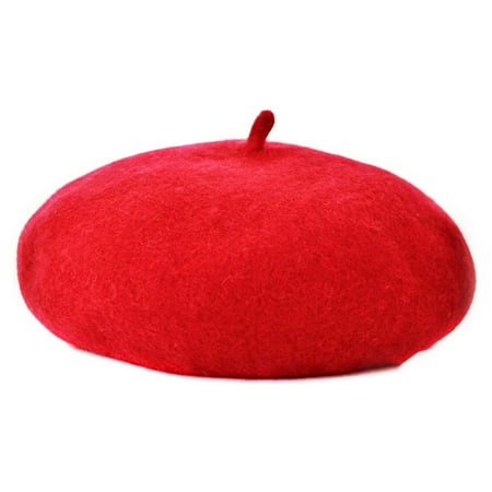 SM Casual Children Hat Solid Color Vintage Berets Cap Round Woolen Hat ...