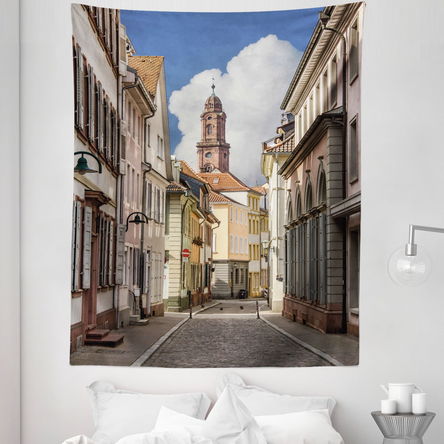 European Tapestry, Heidelberg Old City Streets Picturesque Town with ...