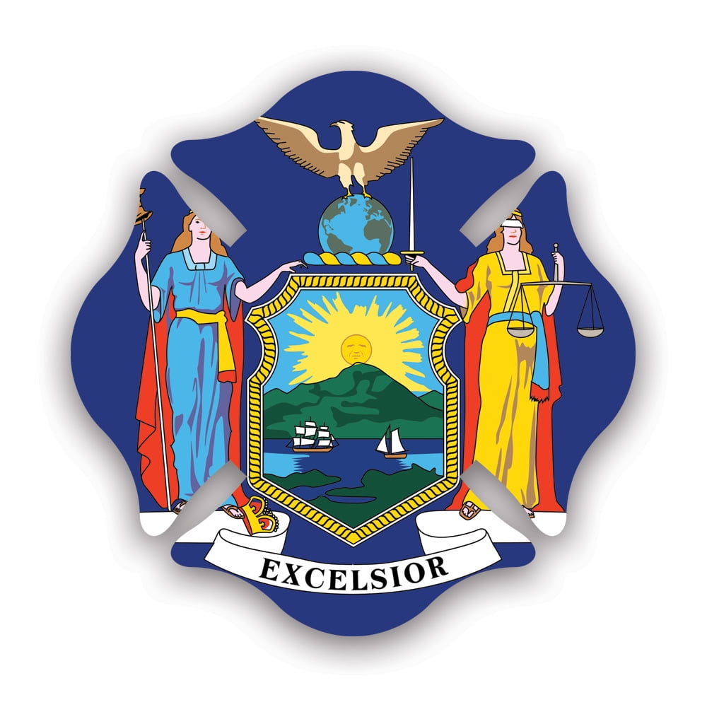New York State Maltese Cross Shaped Sticker Decal - Self Adhesive Vinyl ...